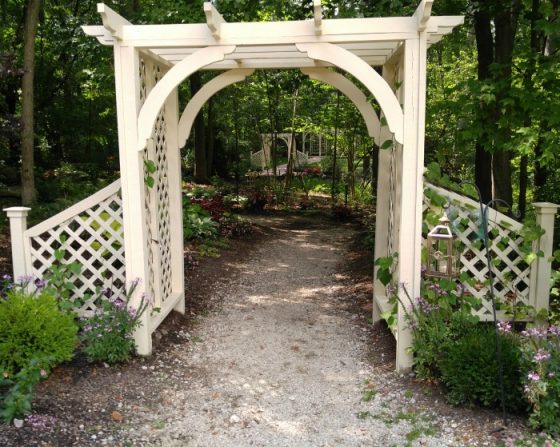 Garden Arbors and Arches - Metal Stone Wood and Plastic Arbor Ideas