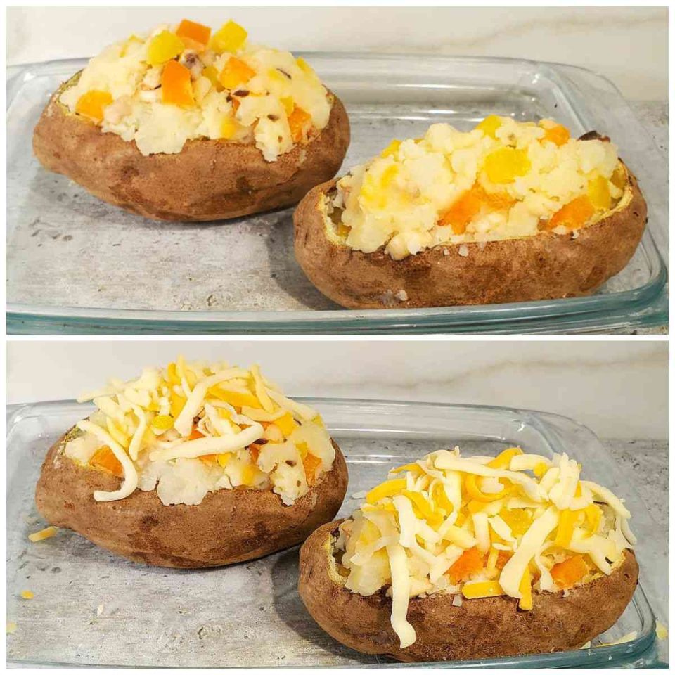 Vegetarian Twice Baked Potatoes - Veggie Loaded Baked Potato