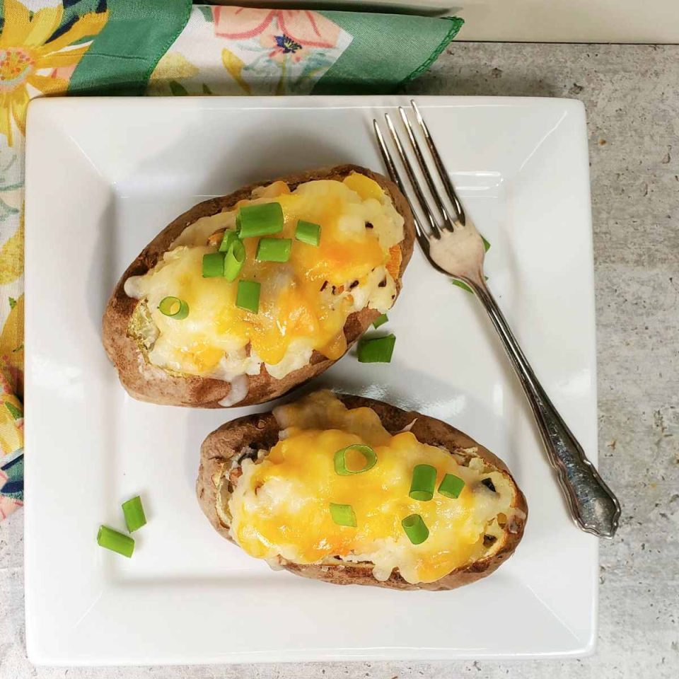Vegetarian Twice Baked Potatoes - Veggie Loaded Baked Potato