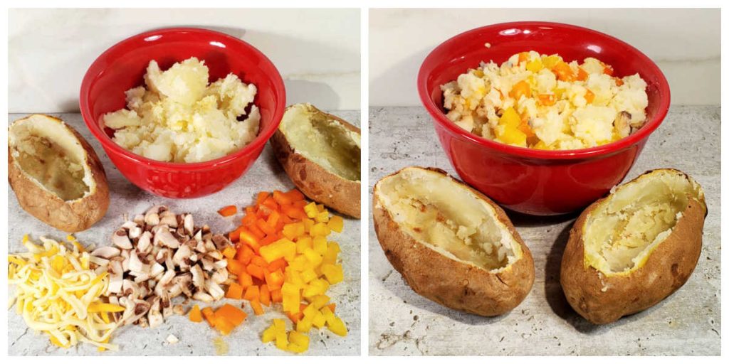 Vegetarian Twice Baked Potatoes - Veggie Loaded Baked Potato