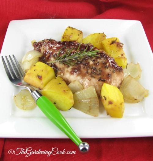 Raspberry Chicken with Roasted Rosemary Squash - The Gardening Cook