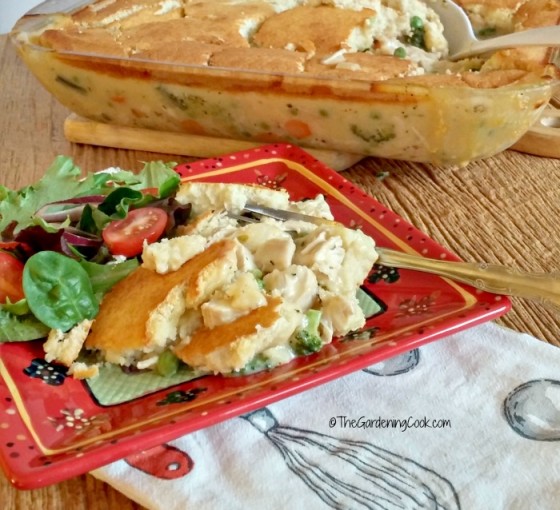 Southern Chicken Pot Pie with a Cotton Country Corn Bread Topping