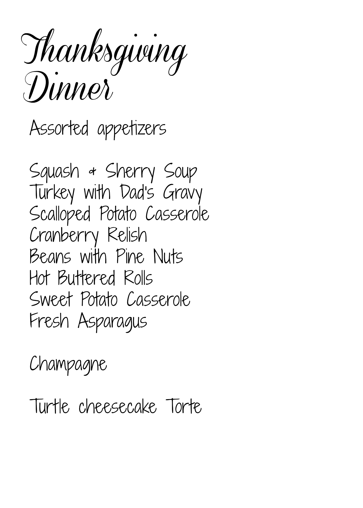 Framed Thanksgiving Menu - DIY Dinner Menu Sign -The Gardening Cook