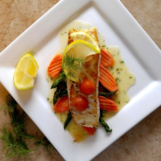 Pan Seared Halibut with a Butter Dill Sauce