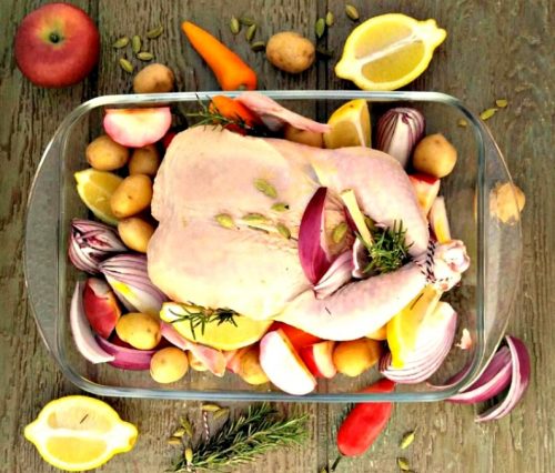 One Pot Roasted Chicken and Vegetables - Easy One Pan Roast Chicken
