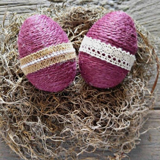 Rope Wrapped Eggs - Farmhouse Easter Decor Project