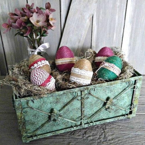 Rope Wrapped Eggs - Farmhouse Easter Decor Project