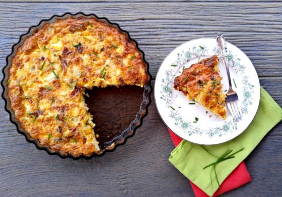 Crustless Chicken Quiche Recipe - Light Breakfast or Brunch Idea