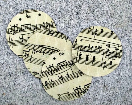 DIY Music Sheet Coasters - Perfect Coaster for the Music Lover
