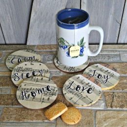 DIY Music Sheet Coasters - Perfect Coaster for the Music Lover