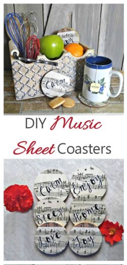 DIY Music Sheet Coasters - Perfect Coaster for the Music Lover