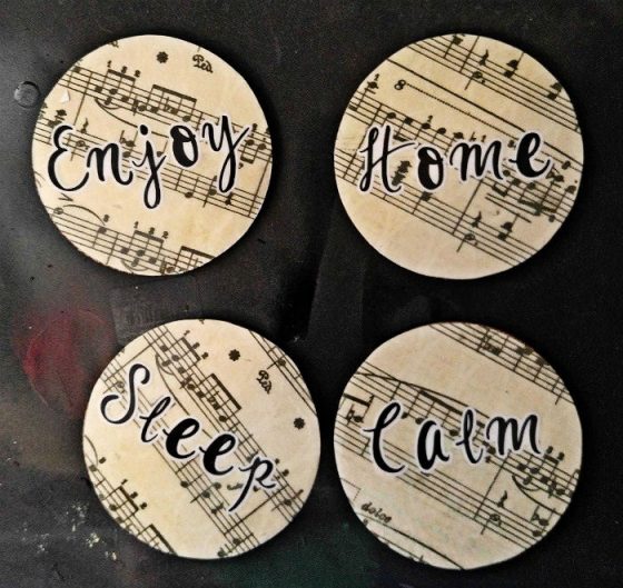 DIY Music Sheet Coasters - Perfect Coaster for the Music Lover