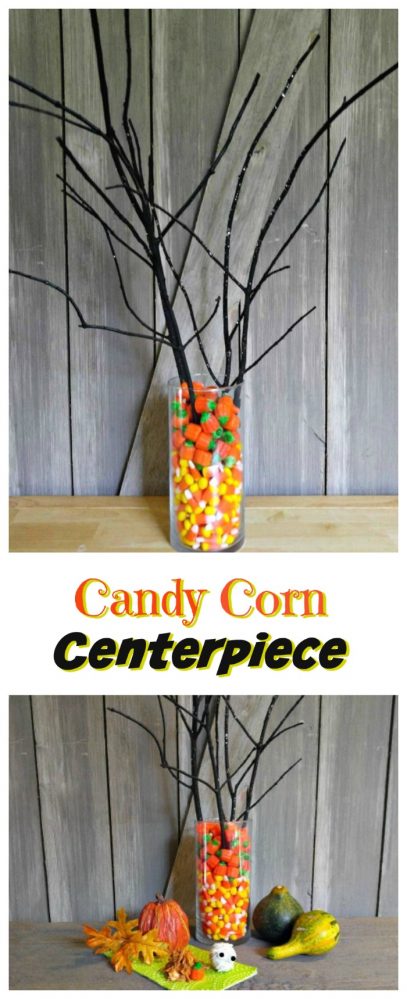 Candy Corn Centerpiece - Halloween Party Table Display with Candy Corn