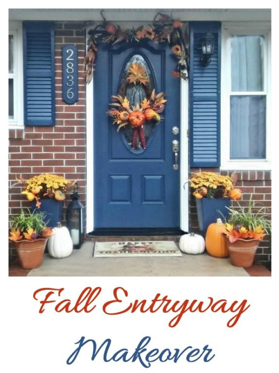 Fall Entryway Makeover- Decorate your Front Door with Colors of Autumn