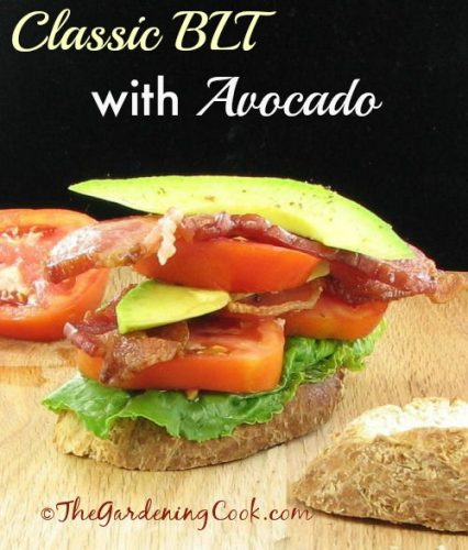 BLT Sandwich with Avocado with Garden Vegetables